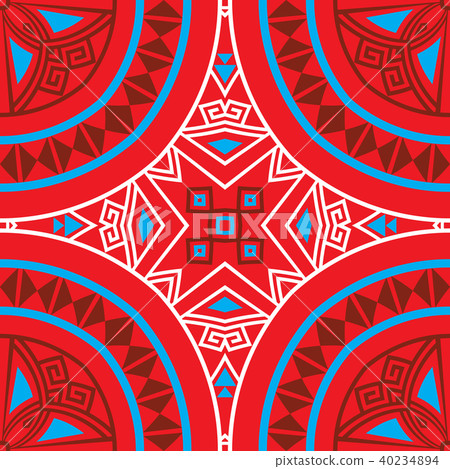 Colorful tribal ethnic seamless pattern - Stock Illustration [40234894 ...