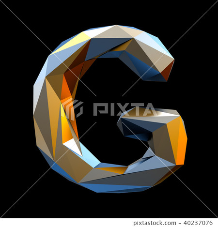 Capital latin letter G in low poly style... - Stock Illustration ...