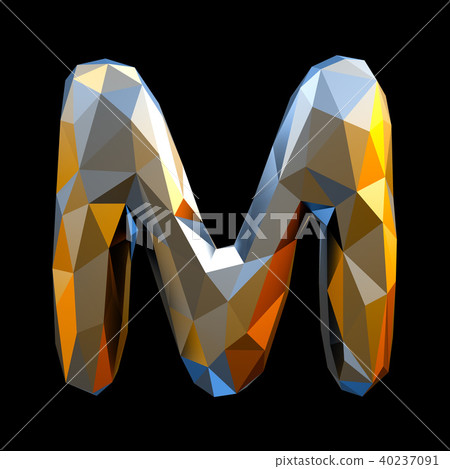 Capital latin letter M in low poly style... - Stock Illustration ...