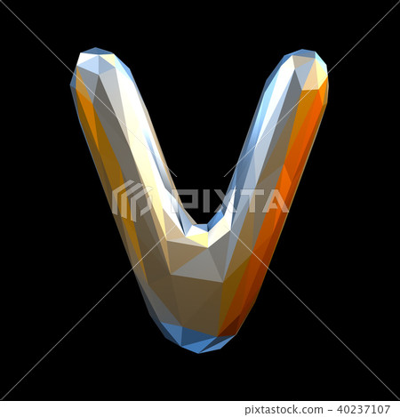 Capital latin letter V in low poly style... - Stock Illustration ...