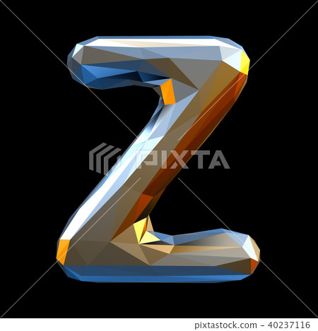 Capital latin letter Z in low poly style... - Stock Illustration ...