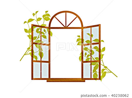 Windows and leaves - Stock Illustration [40238062] - PIXTA