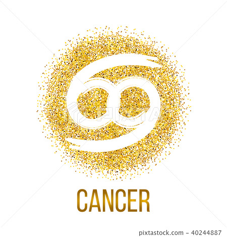cancer gold sparkle vector zodiac sign - Stock Illustration [40244887 ...
