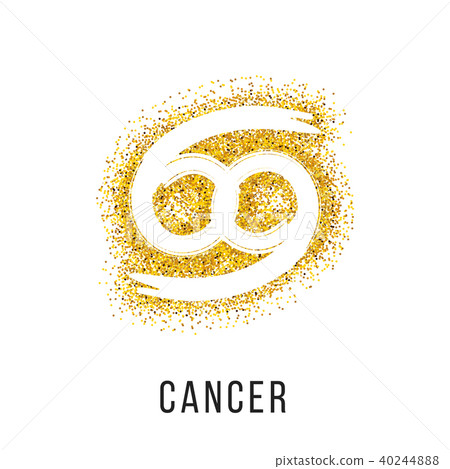 cancer gold sparkle vector zodiac sign - Stock Illustration [40244888 ...