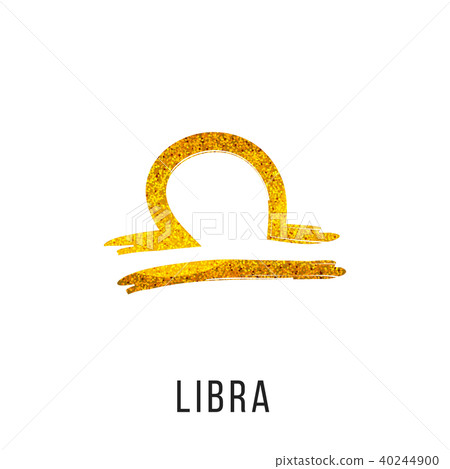 libra gold glitter vector zodiac sign - Stock Illustration [40244900 ...