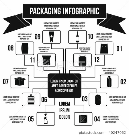 Packaging infographic elements, simple style - Stock Illustration ...