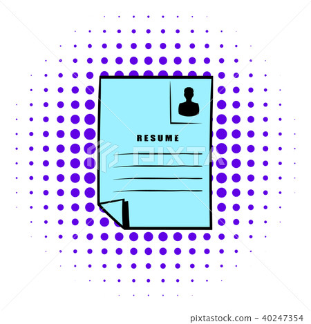 Resume icon, comics style - Stock Illustration [40247354] - PIXTA