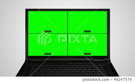 laptop monitor 4 cctv display for playback - Stock Illustration [40247579] - PIXTA