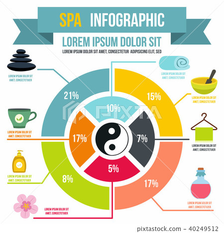 Spa infographic, flat style - Stock Illustration [40249512] - PIXTA