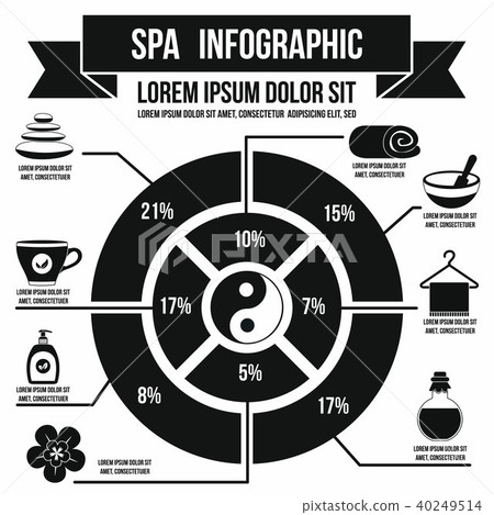Spa infographic, simple style - Stock Illustration [40249514] - PIXTA