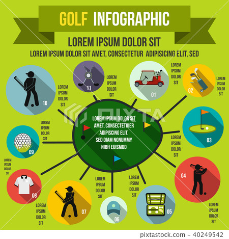 Golf infographic, flat style - Stock Illustration [40249542] - PIXTA