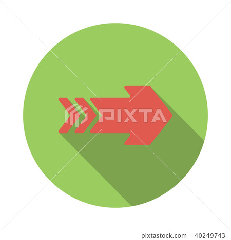 Red right arrow icon, flat style - Stock Illustration [40249743] - PIXTA