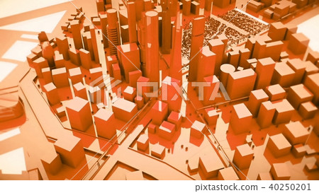 scene of the brown city buildings . 3D rendering - Stock Illustration ...