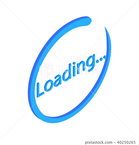 Blue loading circle sign icon, isometric 3d style - Stock Illustration ...