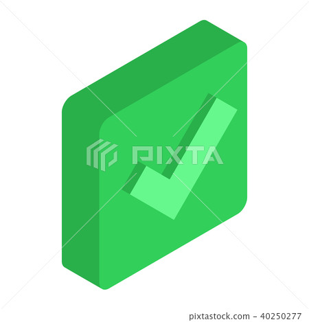 Green square element icon, isometric 3d style - Stock Illustration ...