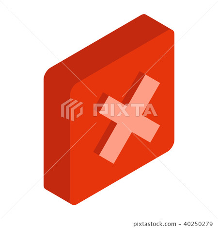 Red square element icon, isometric 3d style - Stock Illustration ...