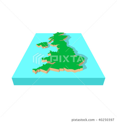 Map of United Kingdom icon, cartoon style - Stock Illustration ...