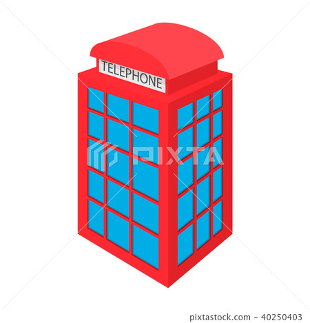 British red phone booth icon, cartoon style - Stock Illustration ...
