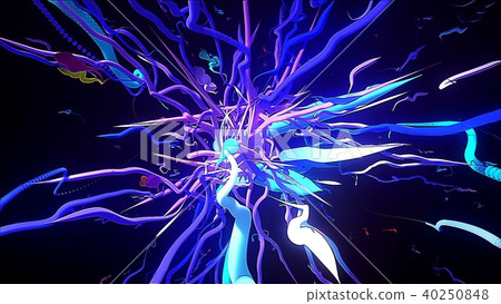 Abstract CGI graphics with multicolored lines.... - Stock Illustration ...