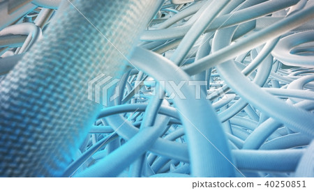 Abstract CGI graphics with blue cable. 3D... - Stock Illustration ...