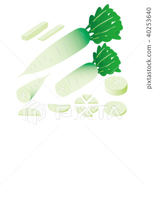 Cut vegetables dacon - Stock Illustration [40253640] - PIXTA