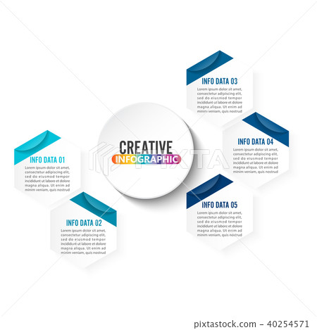 Abstract infographics number 5 options template. - Stock Illustration ...