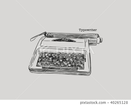 typewriter, hand draw vector. - Stock Illustration [40265128] - PIXTA