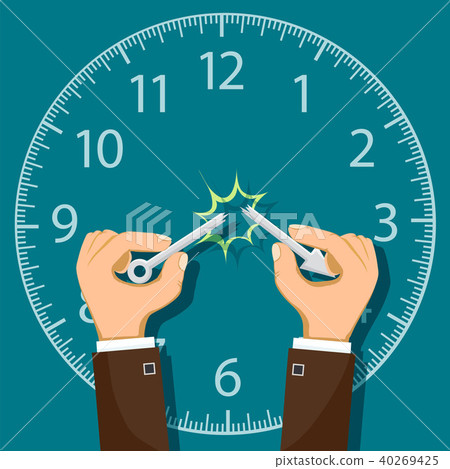 break arrow of clock - Stock Illustration [40269425] - PIXTA