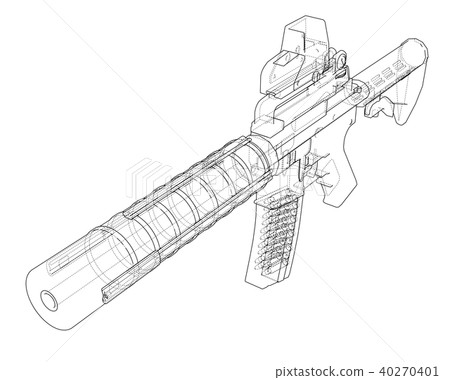 Machine Gun. Vector - Stock Illustration [40270401] - PIXTA
