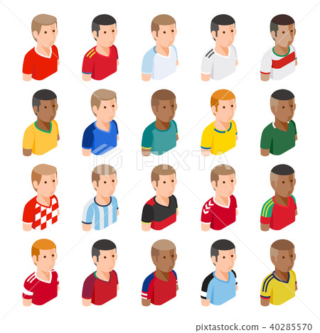 Soccer football player avatar icons. - Stock Illustration [40285570 ...