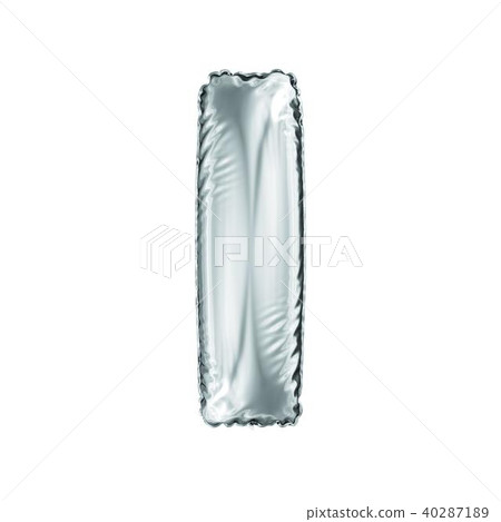 Silver letter I made of inflatable balloon... - Stock Illustration ...