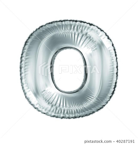 Silver letter O made of inflatable balloon... - Stock Illustration ...