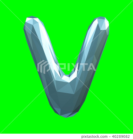 Capital latin letter V in low poly style... - Stock Illustration ...
