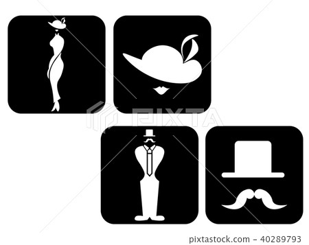 Male and female mark set monochrome - Stock Illustration [40289793] - PIXTA