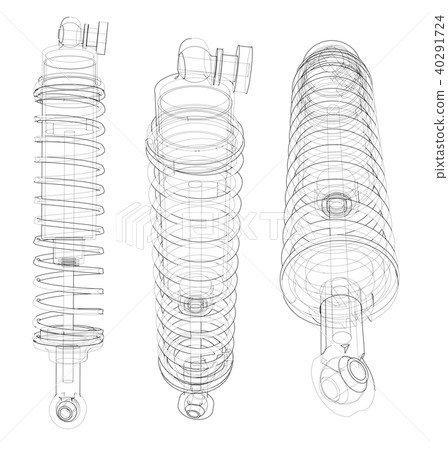 Shock absorber collection outline. Vector - Stock Illustration ...