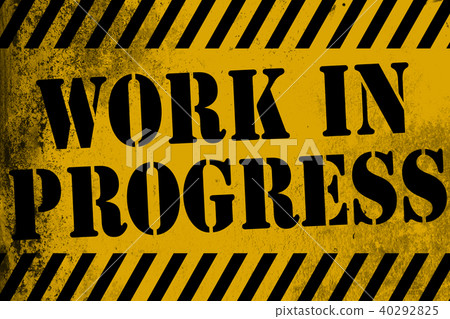 Work in progress sign yellow with stripes-插圖素材 [40292825] - PIXTA圖庫