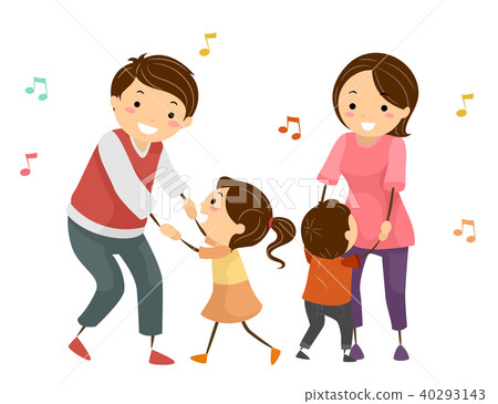 Stickman Family Dancing Illustration - Stock Illustration [40293143 ...