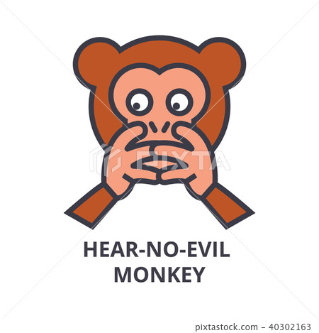 hear no evil emoji vector line icon, sign,...-插圖素材 [40302163] - PIXTA圖庫