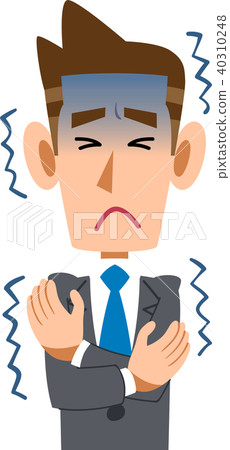 Poor physical condition of a man in a suit - Stock Illustration ...