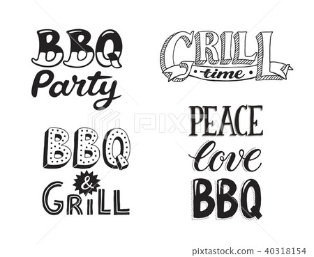 BBQ and grill lettering - Stock Illustration [40318154] - PIXTA