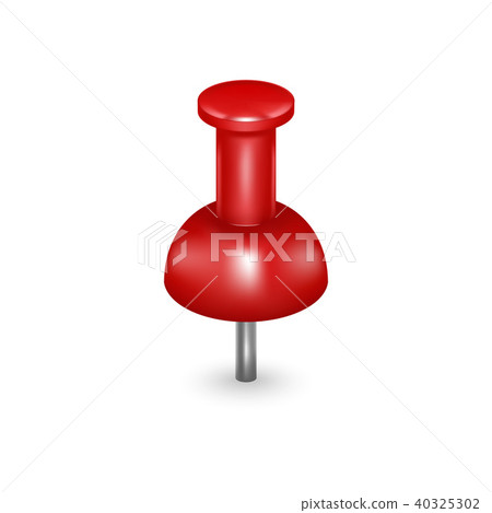 Realistic Detailed 3d Red Push Pin. Vector - Stock Illustration ...