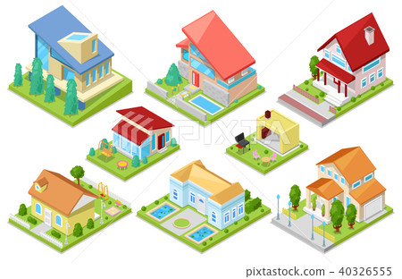House vector isometric housing architecture or... - Stock Illustration ...
