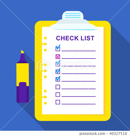 Checklist on a sheet of paper - Stock Illustration [40327518] - PIXTA