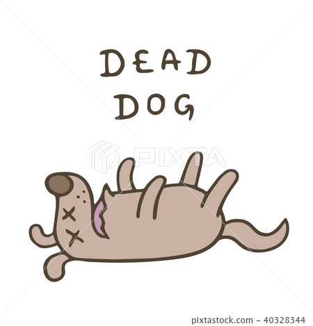 Cute dog was poisoned and died. Vector - Stock Illustration [40328344 ...