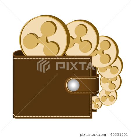 ripple wallet with coins on a white background - Stock Illustration ...