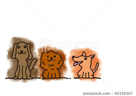 Three dogs dog illustration - Stock Illustration [40338307] - PIXTA