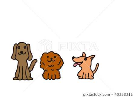Three dogs dog illustration - Stock Illustration [40338311] - PIXTA