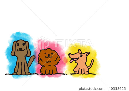 Three dogs dog illustration - Stock Illustration [40338623] - PIXTA