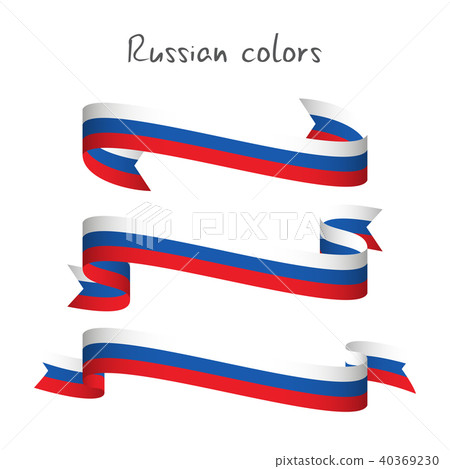 Set of three modern colored Russian ribbon - Stock Illustration ...