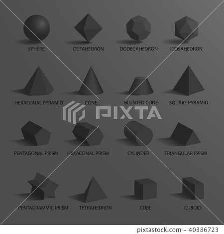Sphere and Set of Shapes on Vector Illustration - Stock Illustration ...